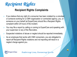 Recipient Rights – ExpertCare Annual Update Training