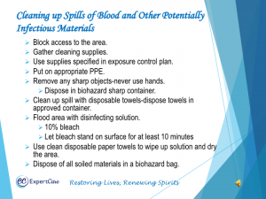 Cleaning up Spills of Blood and Other Potentially Infectious Materials ...